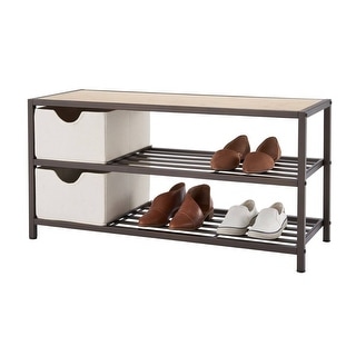 TRINITY 3-Tier Shoe Bench w/ Baskets, Bronze Anthracite® - Bed Bath ...