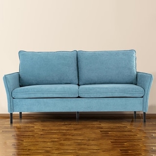 75" Modern Fabric 3-seat Sofa Upholstered Flared Arm Sofa Couches for ...