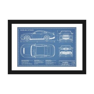 iCanvas "Shelby GT500 (2013-2014) Blueprint" by Action Blueprints - Bed ...