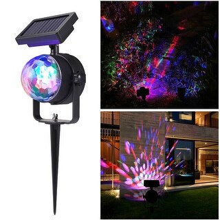 Color Changing Led Projection Garden Light Stake Solar-powered - Bed ...