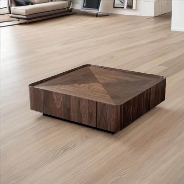 JAISWAY Light Luxury Modern Square Coffee Table with Drawers - Bed Bath ...