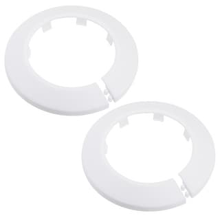 2pcs 63mm Pipe Cover Decoration PP Plastic Water Pipe Escutcheon White ...
