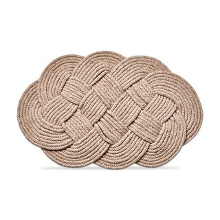 1'6"x2'6" Handwoven Doormat Natural Oval Indoor and Outdoor ...