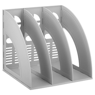 Magazine File Holder, Plastic Vertical 3 Compartment Storage Rack - 3 ...