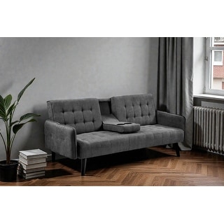 72 Inch Convertible Sleeper Sofa Bed with Folding Backrest, Drop-Down ...