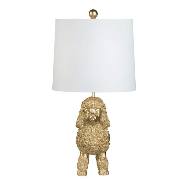 Gold Resin Poodle Dog Table Lamp with Linen Shade - Bed Bath & Beyond ...