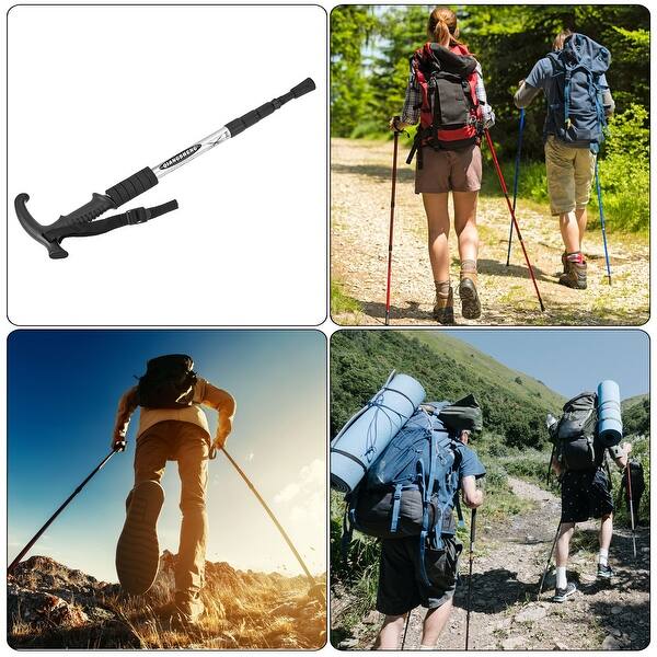 Trekking Poles, Collapsible Telescopic Hiking Pole 21-43 Inch T Handle ...