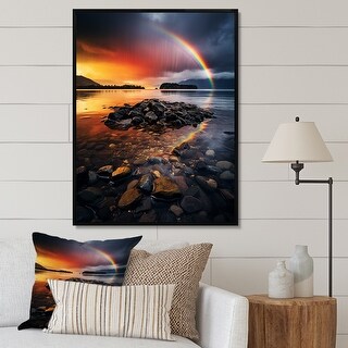 Designart "Rainbow Grayscale Spectrum" Rainbow Framed Wall Decor - Bed ...