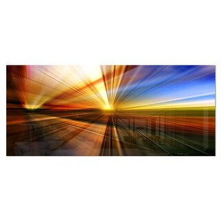 Designart 'Rays of Speed Reflection' Abstract Digital Art Metal Wall ...
