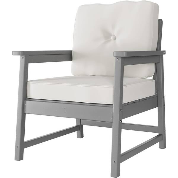 Senfot Patio Chairs-All-Weather HDPE Recycled Plastic Outdoor Club ...