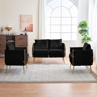 Comfy Handmade Bucket Woven Fluffy Tufted Upholstered Sofa Set Living ...