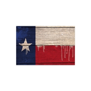 Texas Paint Drip State Flag on Wood Planks Print On Acrylic Glass by ...