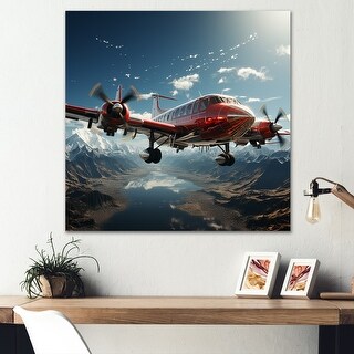 Designart "In Flight Jet Plane Horizons" Plane Wall Art - Bed Bath ...