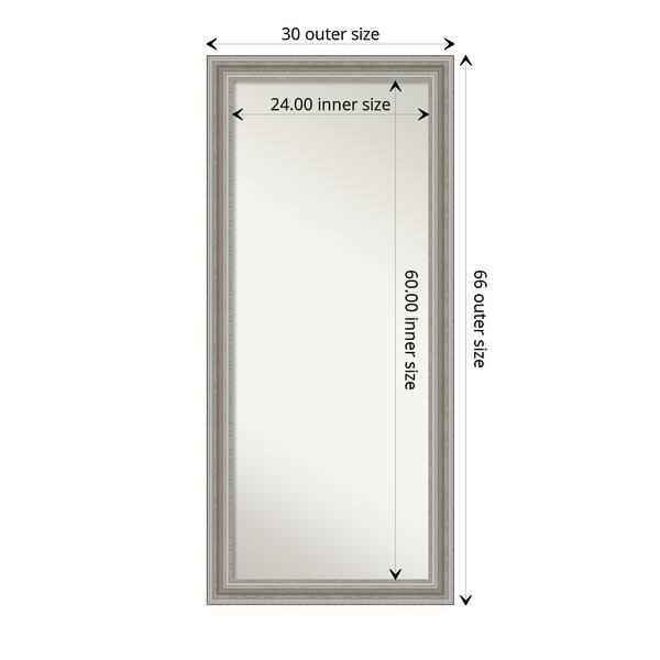 Non-Beveled Wood Full Length Floor Leaner Mirror - Parlor Frame - Glass ...