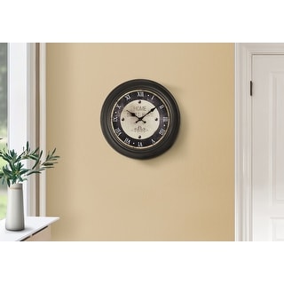 Clocks, 16" Round, Wall Clock, Antique Brown, Transitional - Bed Bath ...