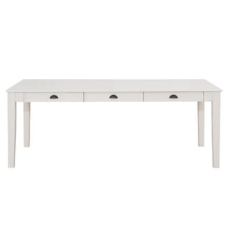 Rectangular Dining Table with 6 Top Drawers in Antique White - Bed Bath ...