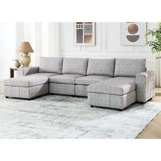 Upholstered Modular Sofa,U-Shaped Sectional Sofa for Living Room - Bed Bath & Beyond - 39135243