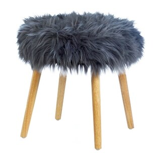 Faux Fur Stool - Bed Bath & Beyond - 32645505