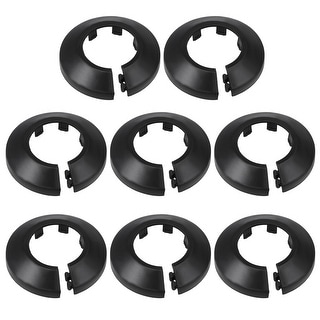 32mm Pipe Cover Decoration PP Plastic Water Pipe Escutcheon Black 8pcs ...