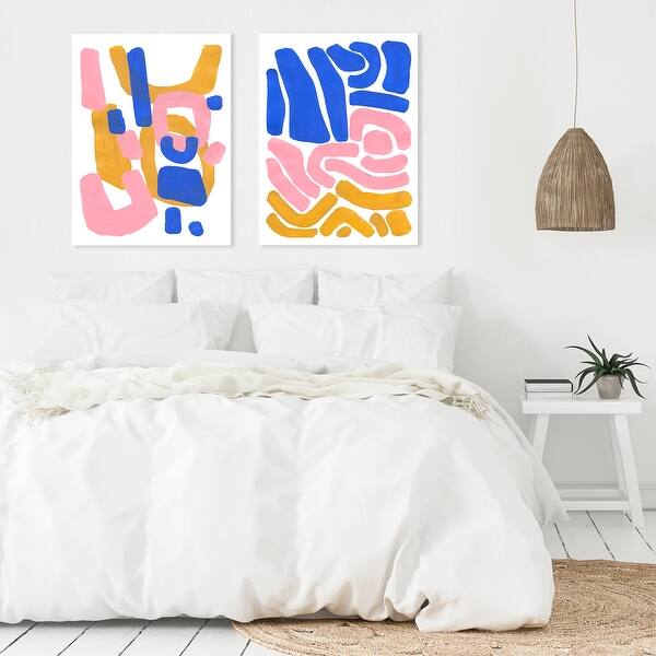 Pastel Maze by Ejaaz Haniff 2 Piece Wrapped Canvas Wall Art Set - Bed ...