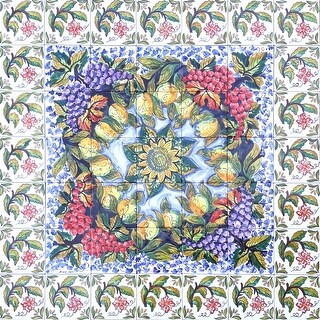 42x42 Grapes Motif Kitchen Backsplash 49pcs Ceramic Tiles Wall Mural ...