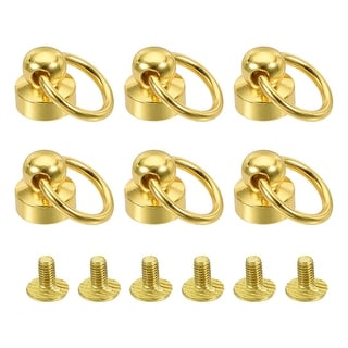 9x9.3mm Pull Ring Rivets Studs Round Head for DIY Brass Gold Tone 6pcs ...