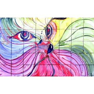 48in x 30in Colorful Cat Face Backsplash 40pc Tile Ceramic Wall Mural ...