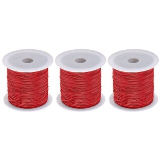 3 Rolls Nylon Beading Thread Knotting Cord 0.6mm 50 Yards Satin String ...
