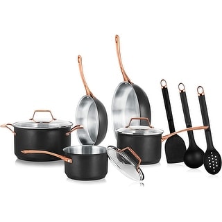 11 Pcs. Stylish Kitchen Set w/Modern Cookware Design Non-Stick ...
