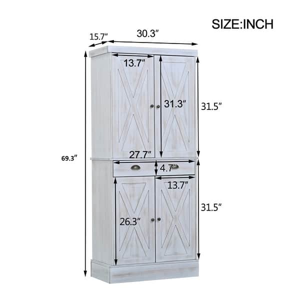 Natural MDF Storage Cabinet with Drawer and Doors for Living Room - Bed ...