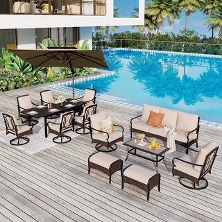 MAISON ARTS 13-Person Outdoor Patio Furniture Set: Conversation ...