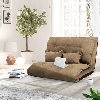 HOMCOM Convertible Flip Chair, Floor Lazy Sofa, Folding Upholstered ...