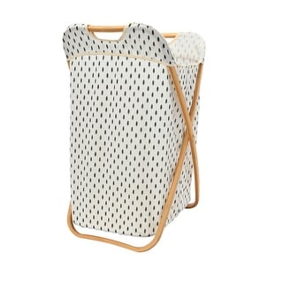 Household Essentials Bamboo X Frame Hamper with Tree Pattern - Bed Bath ...