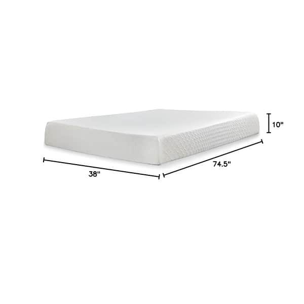 Twin Size Chime 10 Inch Medium Firm Memory Foam Mattress with Green Tea ...