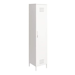 1 Door Tall Single Metal Locker Style Storage Cabinet, Soft White - Bed ...