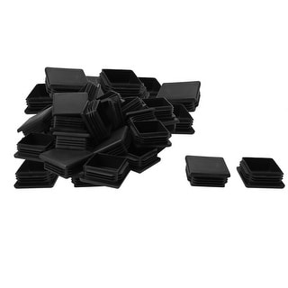 40pcs 50 x 50mm Plastic Square Ribbed Tube Inserts End Cover Cap ...