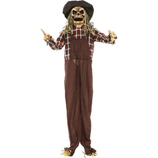 Haunted Hill Farm 5.5-ft. Animated Scarecrow, Indoor/Covered Outdoor ...