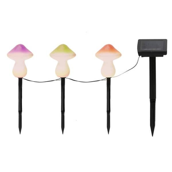 Mushroom Solar Lamps Outdoor Solar Light Multicolor Pathway Light - Bed ...