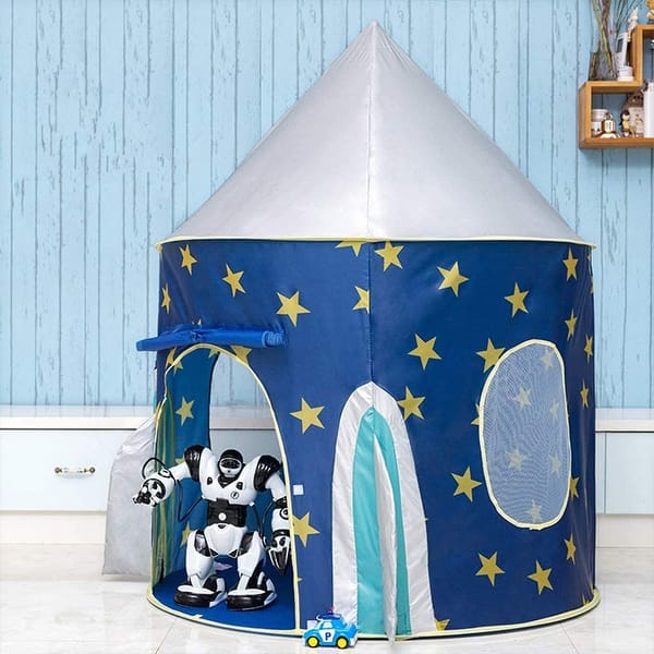 Rocket Ship Pop Up Kids Tent - Spaceship Rocket Indoor Playhouse Tent ...