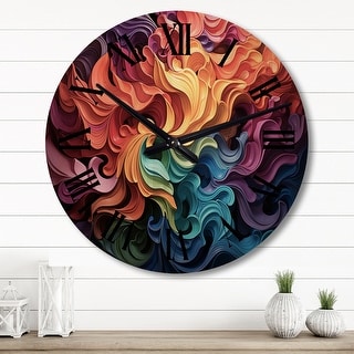Designart "Opt Art Vibrant Illusions II" Modern Oversized Wood Wall ...