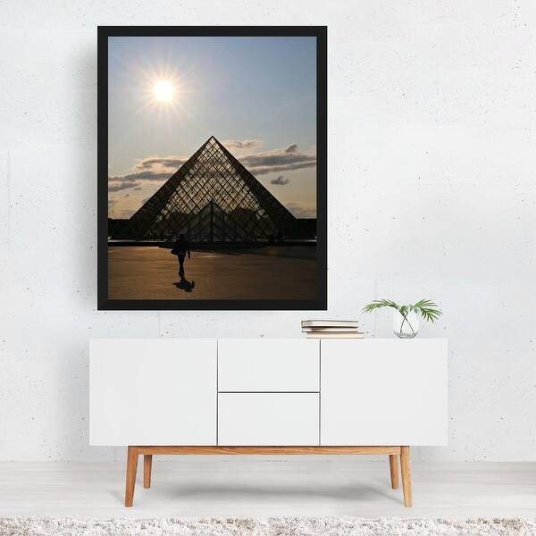 Louvre Museum Paris le de France Silhouette Pyramid Art Print/Poster ...