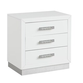 Coco Nightstand Made with Wood in Milky White Color,for living room - Bed Bath & Beyond - 40839308