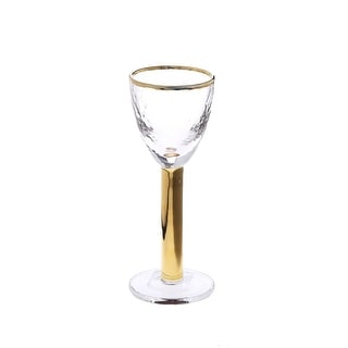 Set of 6 Stemmed Liquor Glasses with Gold Stem and Rim - Bed Bath ...