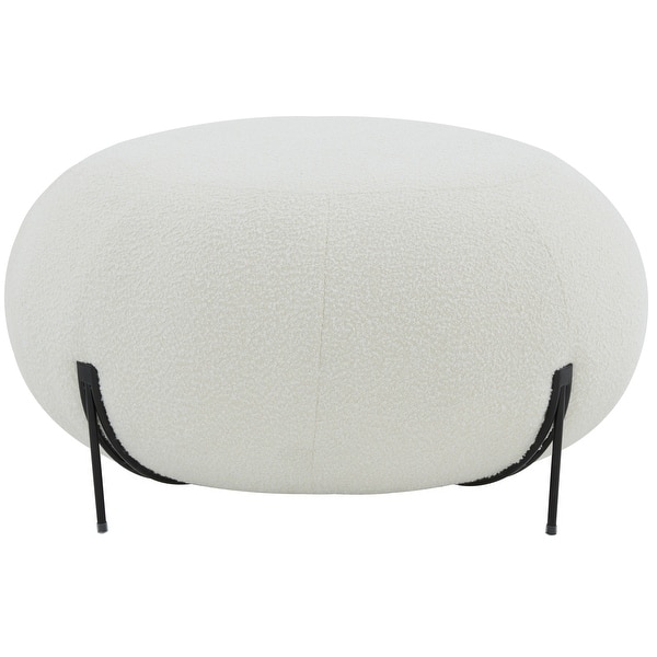 SAFAVIEH Couture Winterose Round Boucle Ottoman - Bed Bath & Beyond ...