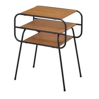 ACME Nightstand Metal Tube Accent Table with Open Storage Shelf - Bed ...