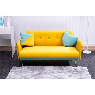Modern Cute Colorful Sofa for 2 Small Space with 2 Soft Pillows - Bed ...