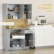 HOMCOM 71" Freestanding Buffet with Hutch, Kitchen Storage Cabinets ...