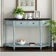 Antique Blue Console Table Wood Sofa Table Living Room Entryway Table ...
