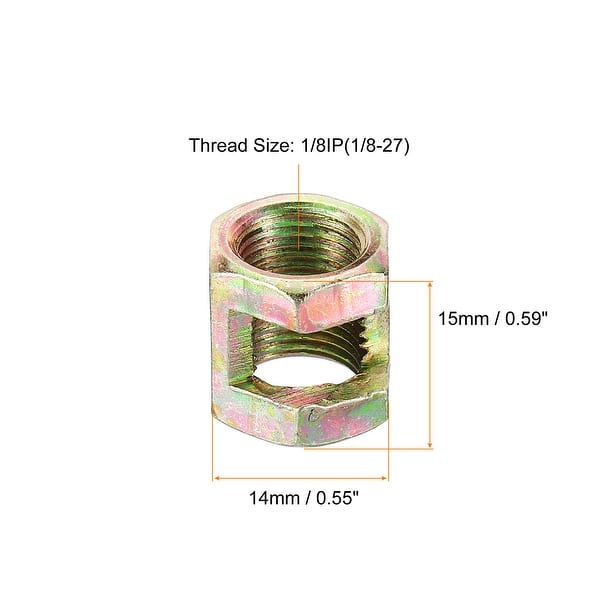 1/8IP Hex Coupling Nut Female Thread Connector 15mm Nut Pipe Joint ...