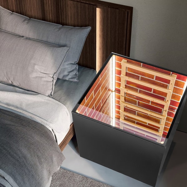 Modern Lighted Square Coffee Table with Infinity Mirror Effect ...